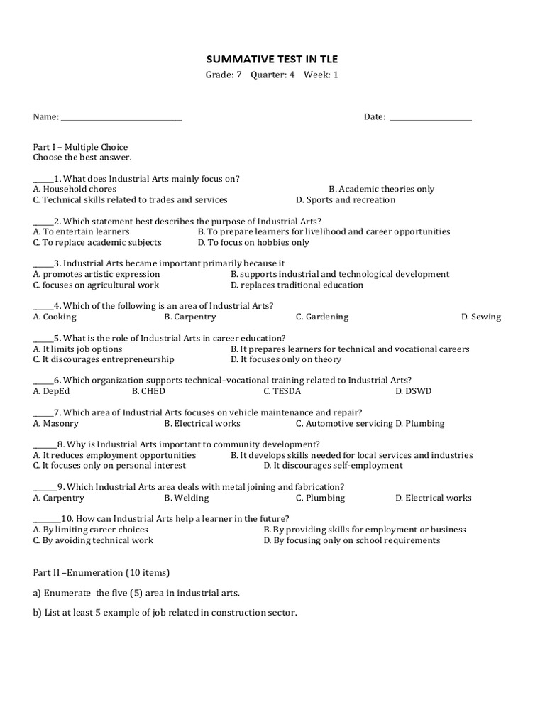 TLE - IA Summative Test Week 1 | PDF | Chess Theory