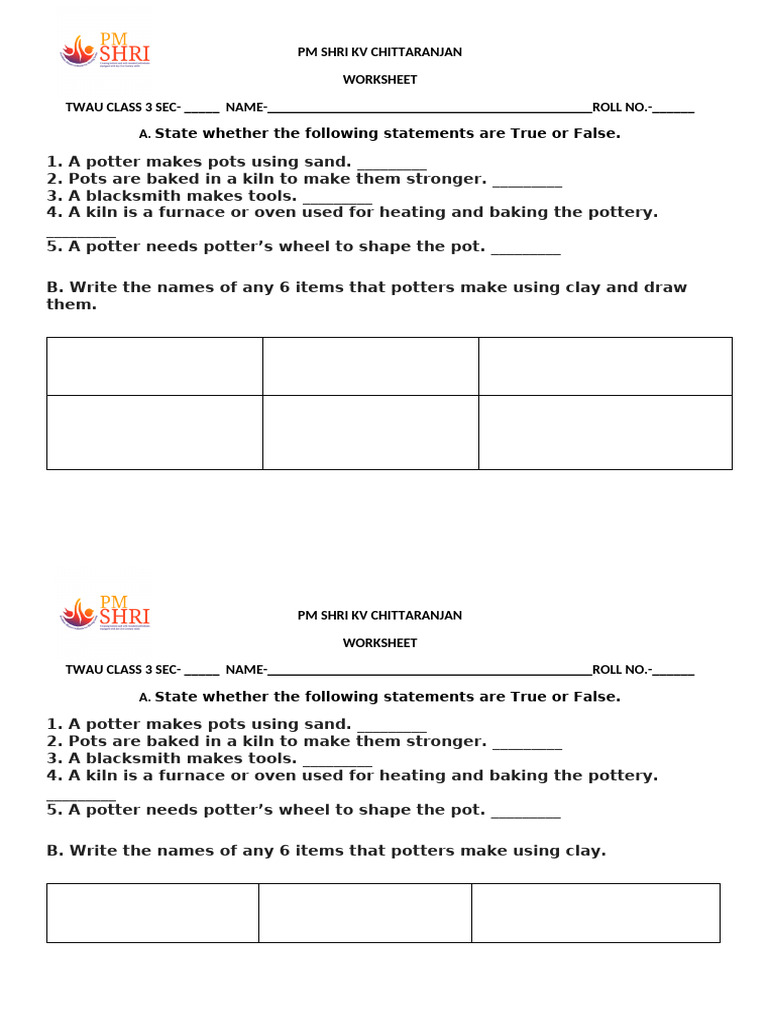 Class 3 Twau MT WORKSHEET | PDF
