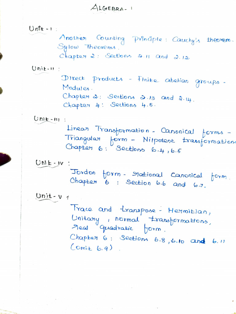 Algebra (Unit 1) | PDF