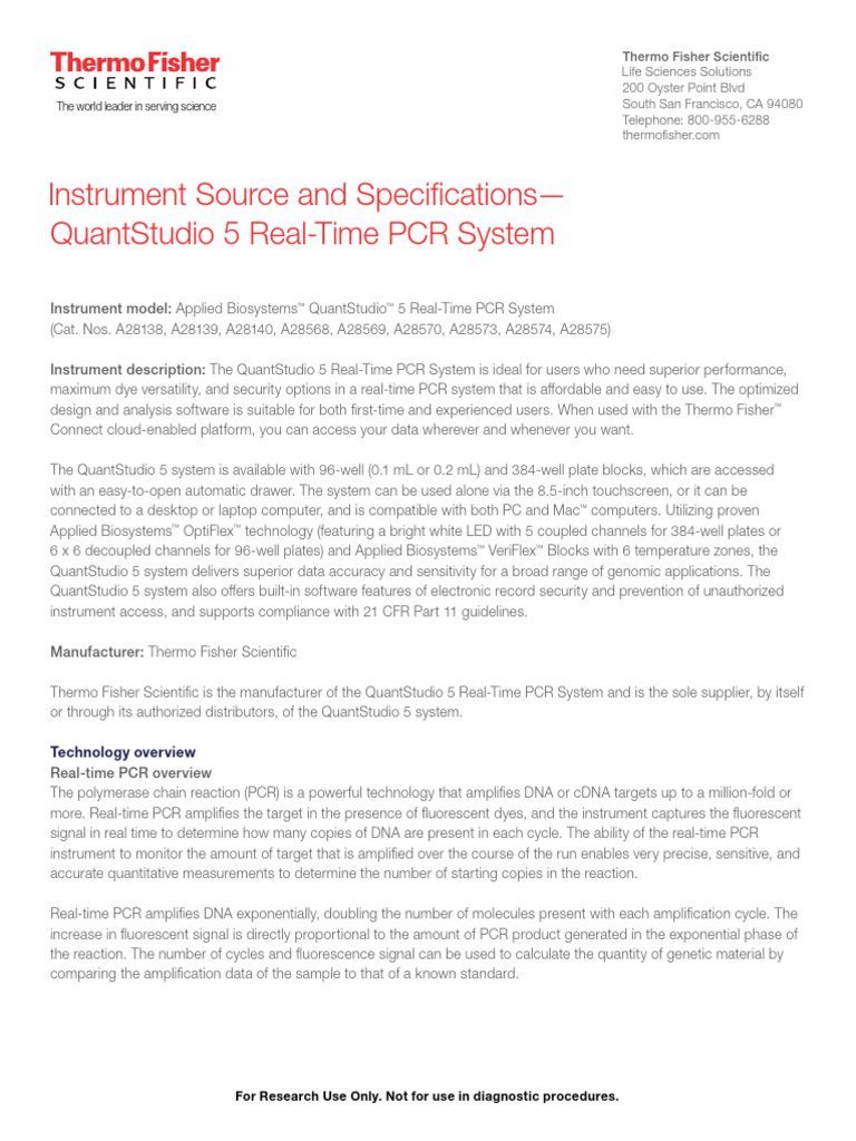 QuantStudio 5 Sole Source (COL24514) FWR | PDF | Polymerase Chain ...