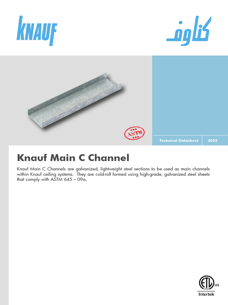 Knauf ASTM Main C Channel Datasheet | PDF