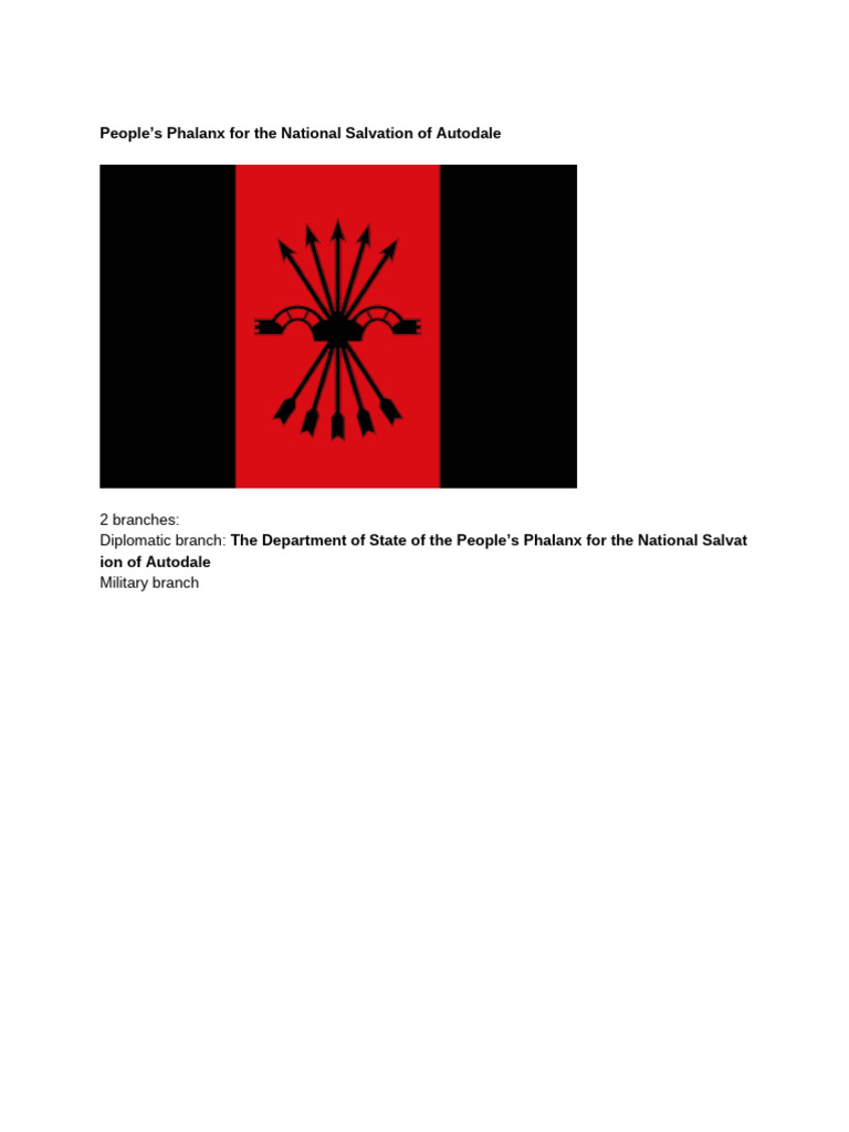 People's Phalanx For The National Salvation of Autodale | PDF