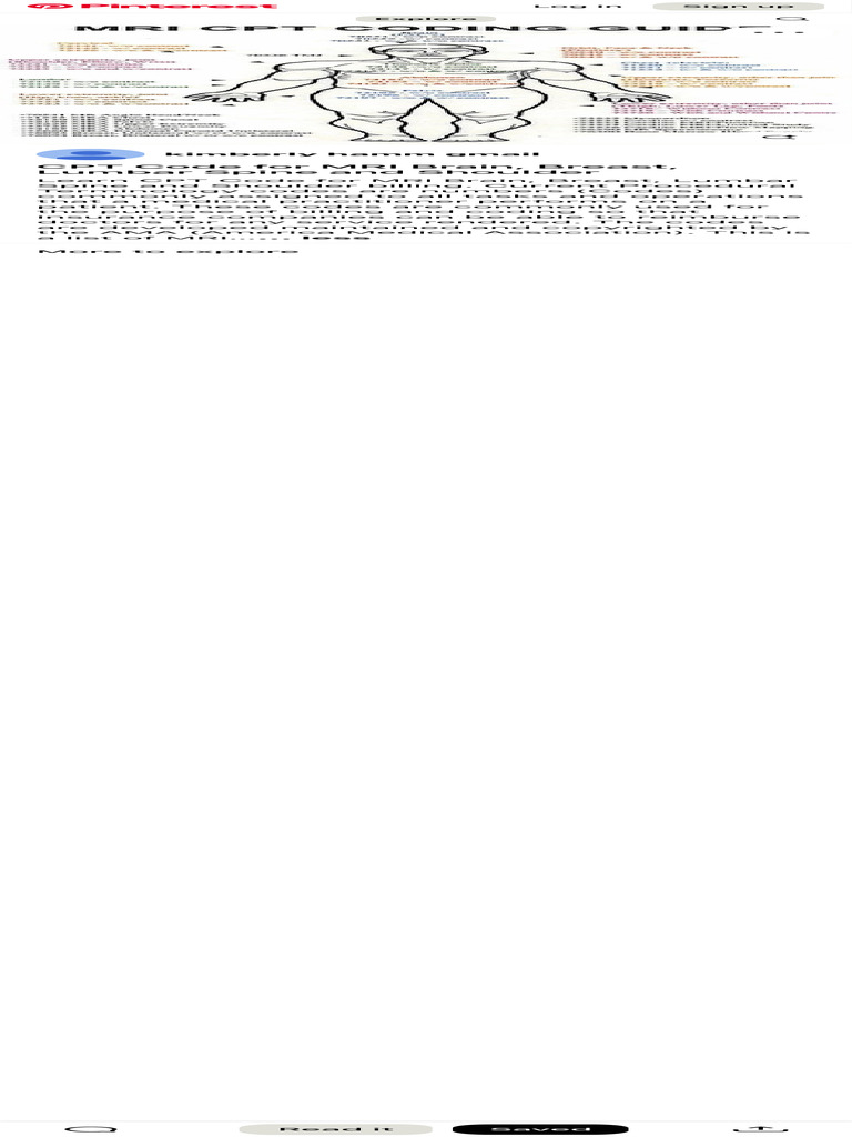 CPT Code For MRI Brain, Breast, Lumbar Spine and Shoulder | PDF ...