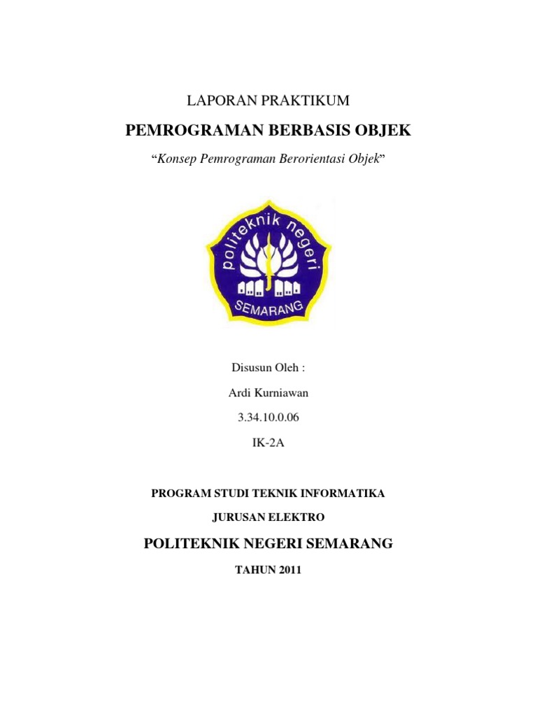 BAB 1 - Konsep Pemrograman Berorientasi Objek | PDF