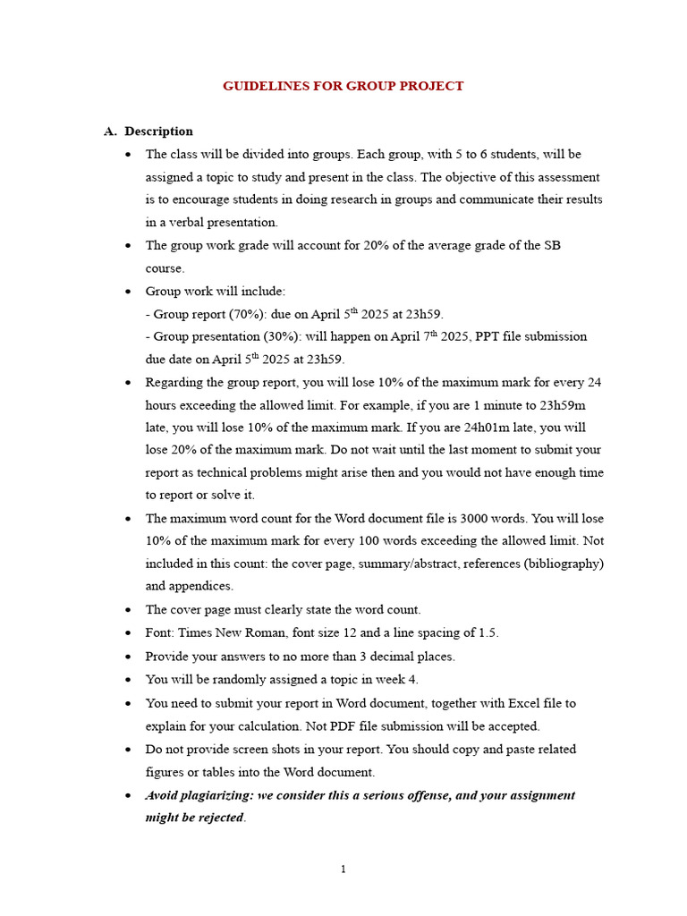 Guidelines For Group Project | PDF | Economic Growth | Analysis Of Variance