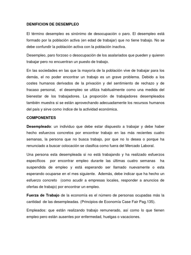 Monografía Del Desempleo | PDF | Desempleo | Ciencias sociales