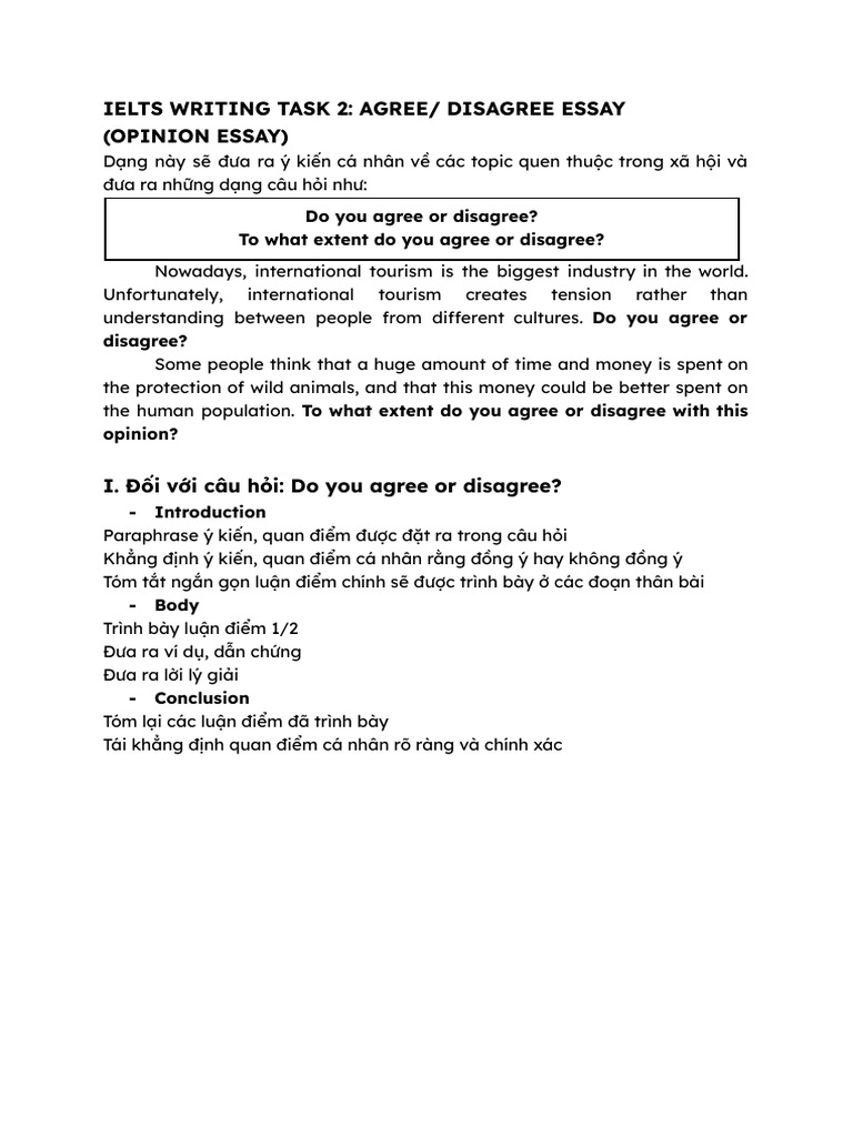 Ielts Writing Task 2 - Agree - Disagree Essay | PDF