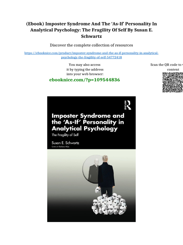 (Ebook) Imposter Syndrome and The As-If' Personality in Analytical ...