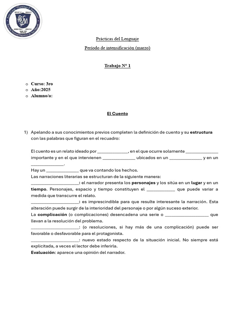 Pr. Del Lenguaje 3ro Parte 1 | PDF