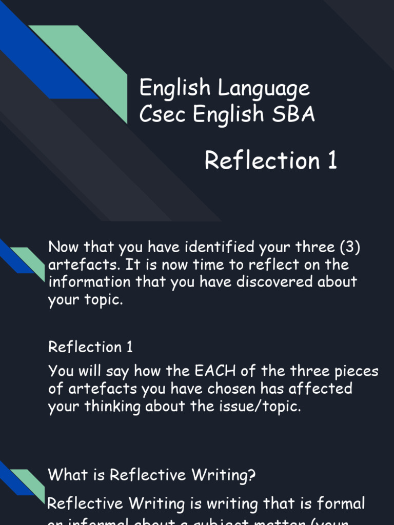 English SBA Reflection 1 | PDF | Obesity | Childhood Obesity