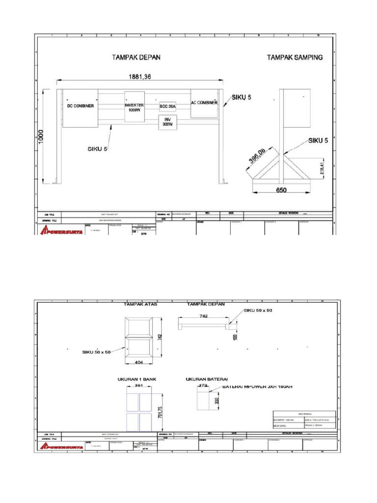 Gambar Teknik PLTS Dudukan Modul | PDF