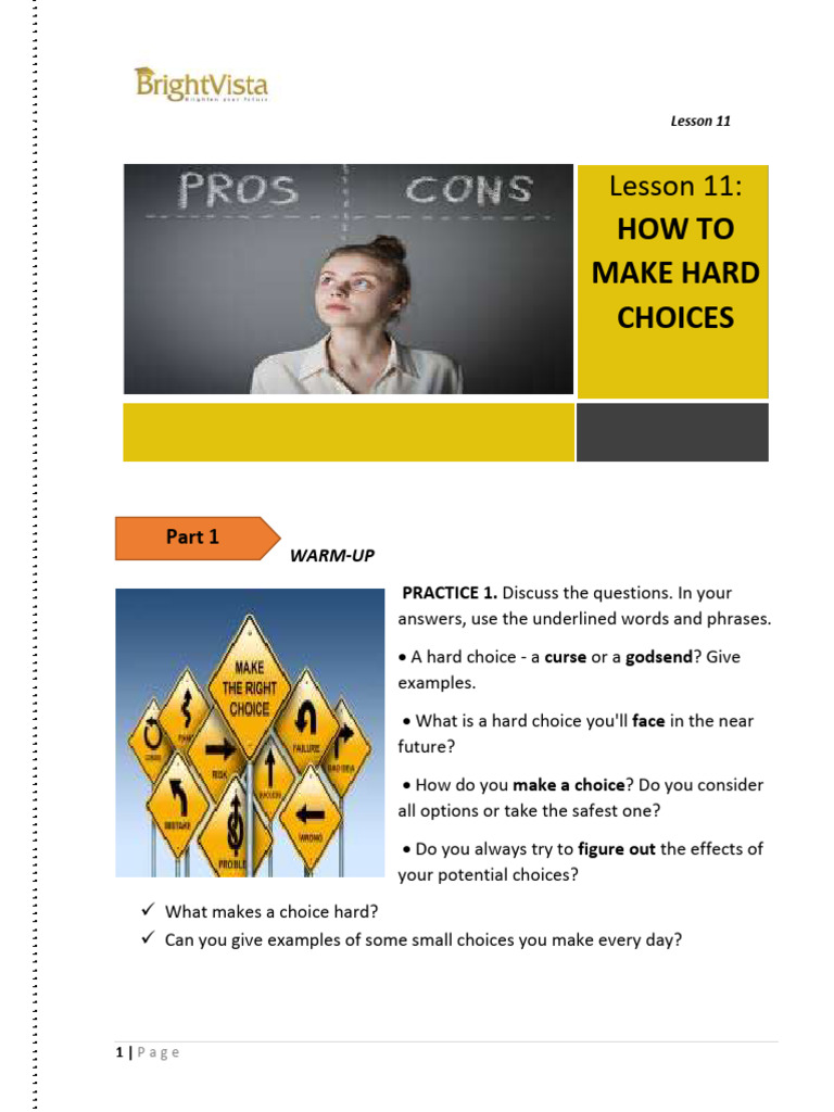 Ui Lesson 11 How To Make Hard Choices | PDF