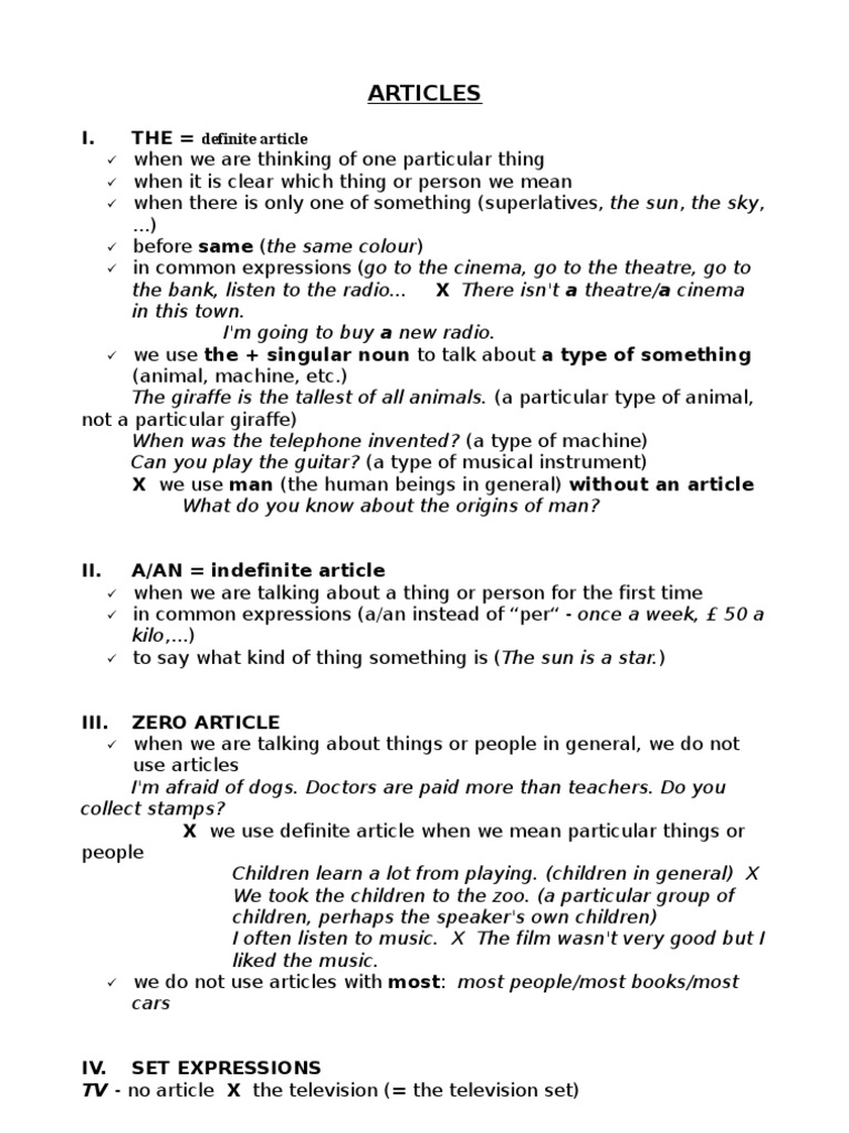 Articles in English | PDF | Grammatical Number | Plural