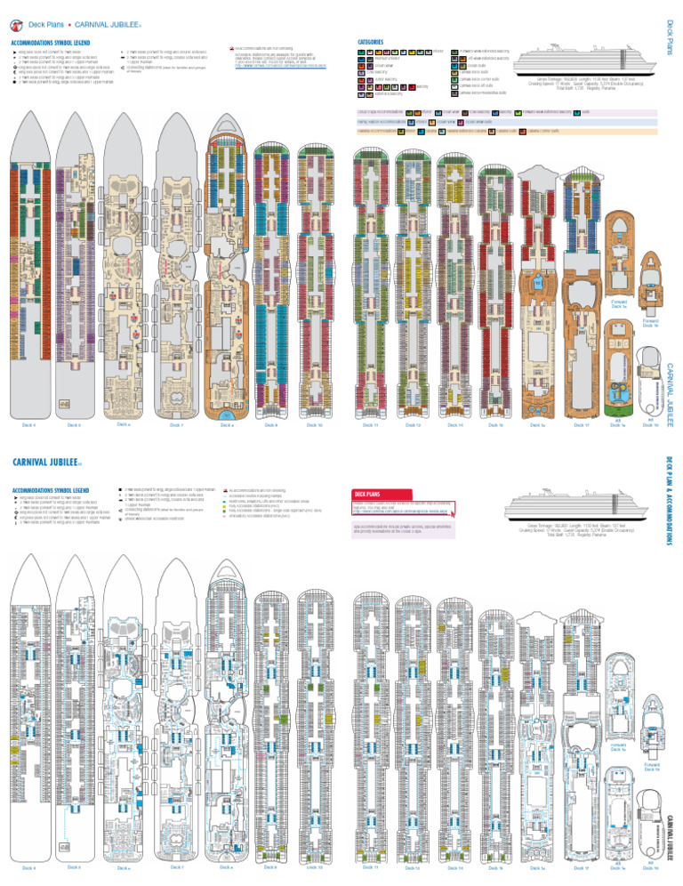 Carnival Jubilee Deck Plan PDF | PDF | Deck (Ship) | Ships