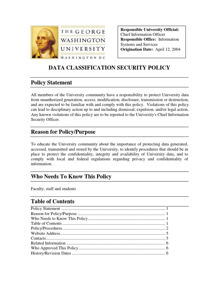 Data Classification Policy | Records Management | Privacy
