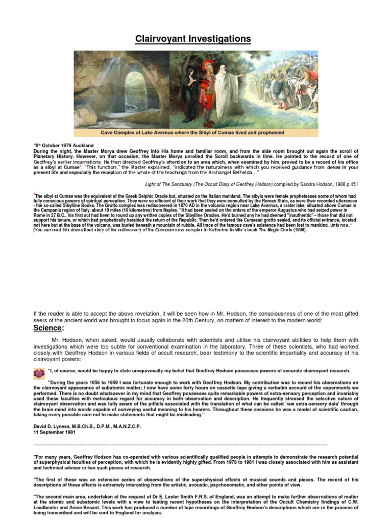 Clairvoyant Investigations | PDF | Clairvoyance | Scientific Method