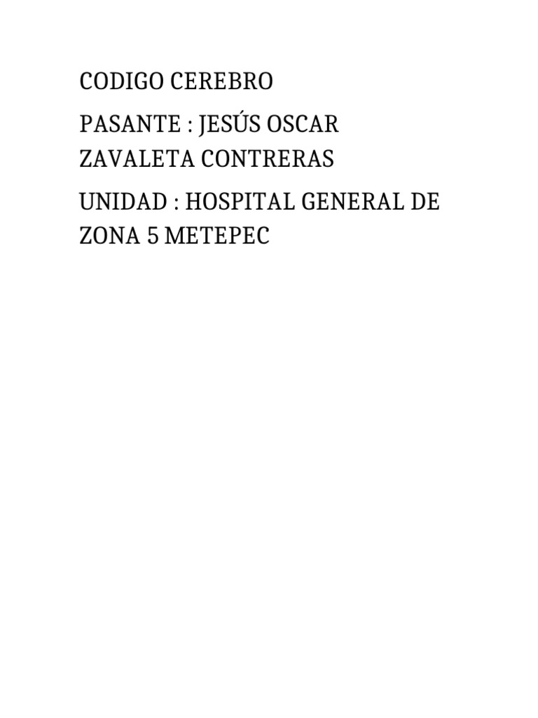Codigo Cerebro IMSS Extenso | PDF | Carrera | Neurología