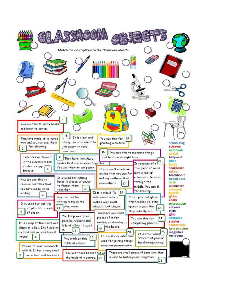 Classroom Object Riddles | PDF
