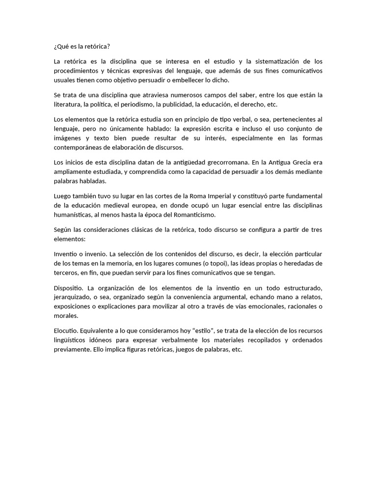 La Retórica | PDF | Retórica | Aristóteles