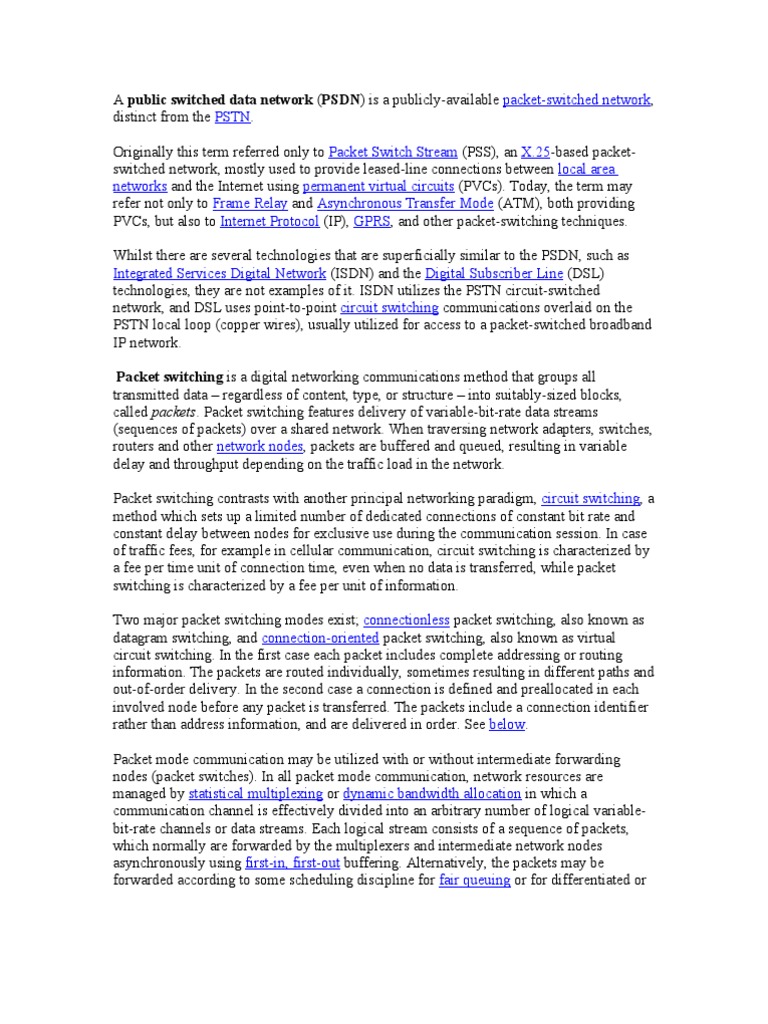 A Public Switched Data Network | PDF | Packet Switching | Multiprotocol ...
