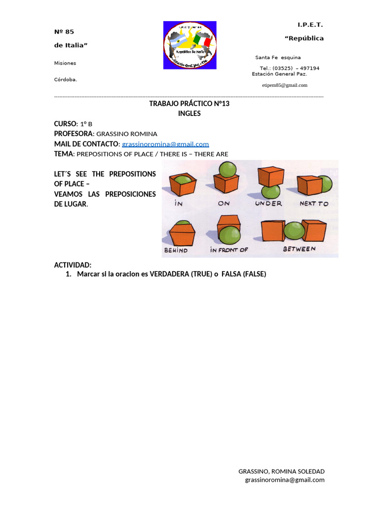 TP N° 13 - INGLES - 1B | PDF
