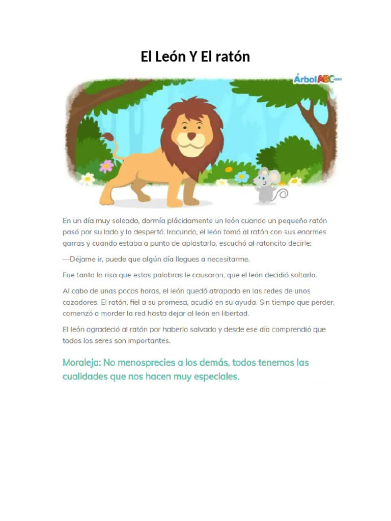 El León Y El Ratón | PDF
