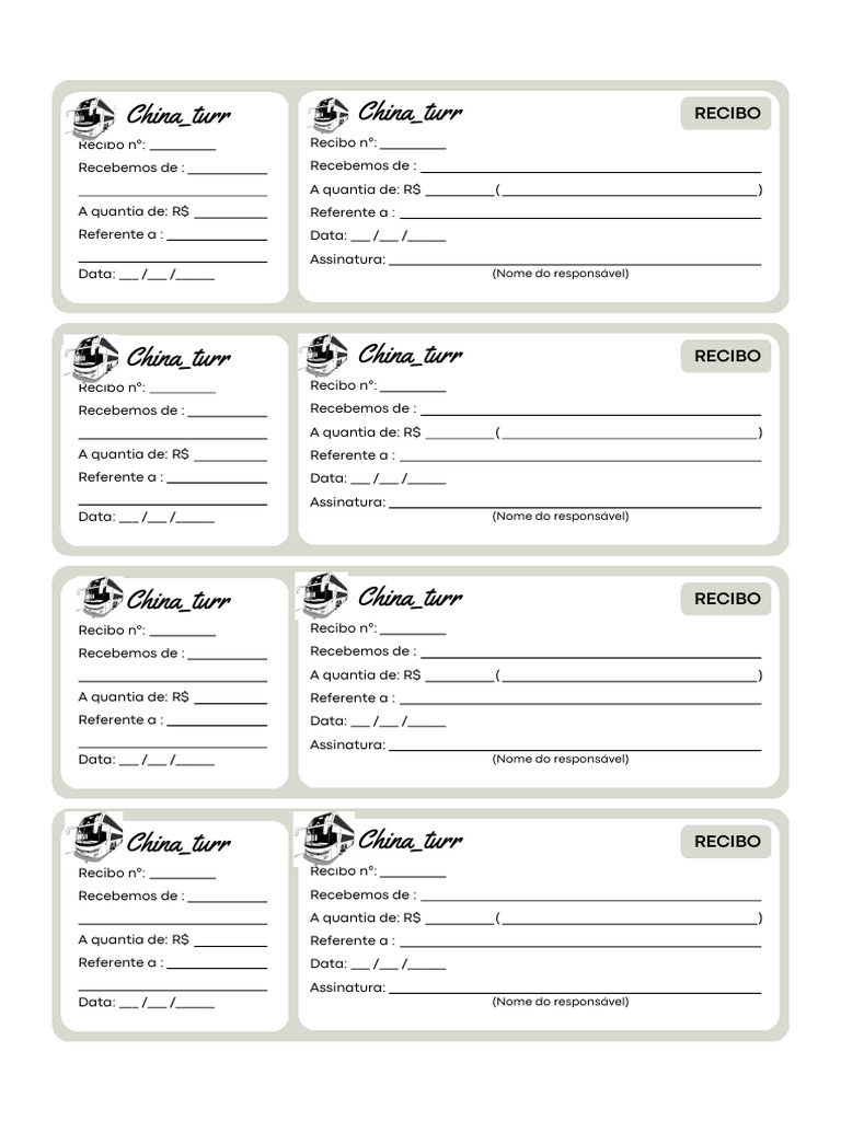 Documento A4 Talão de Recibo Simples Verde Branco e Preto - 20251201 ...