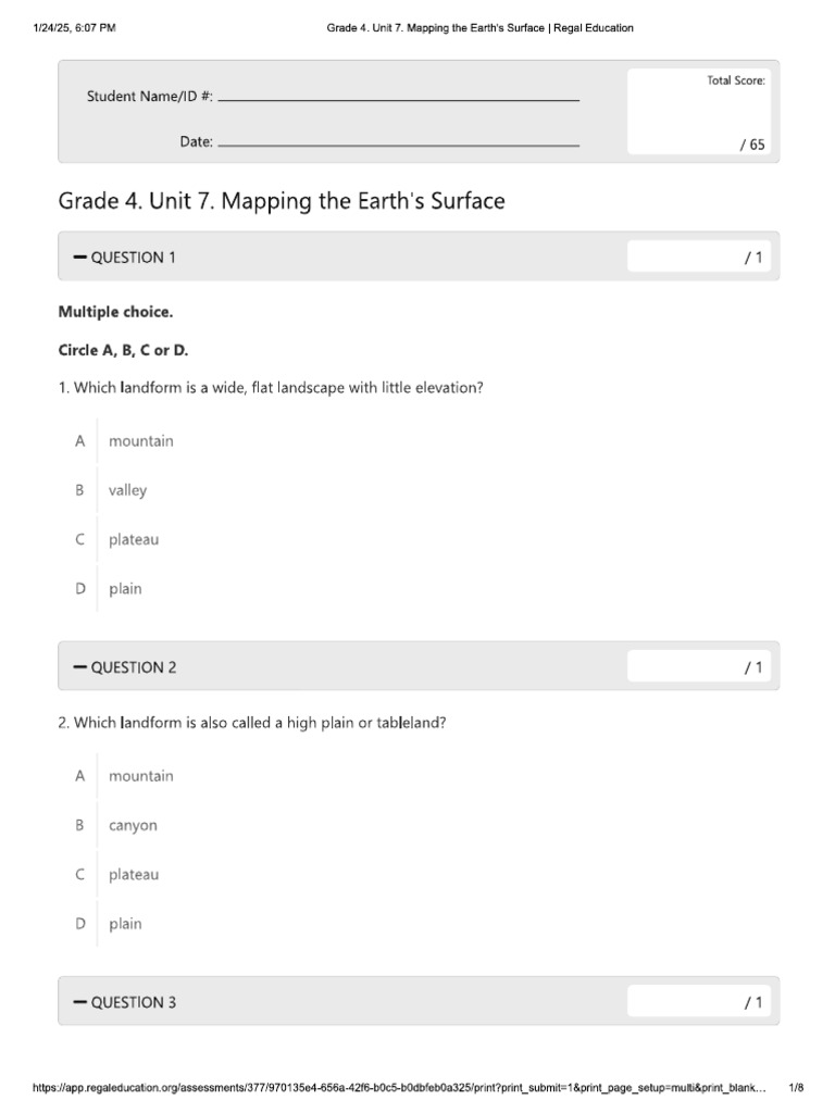 Grade 4 Unit 7 Regal | PDF