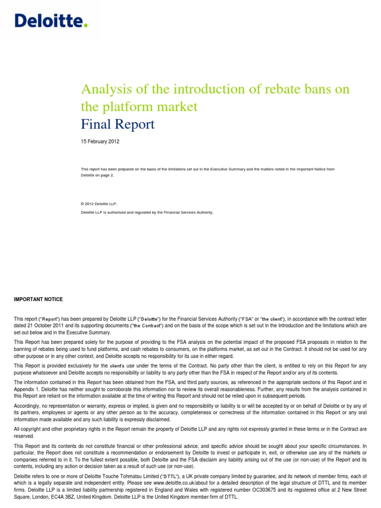 UK Deloitte Platforms | PDF | Financial Services Authority | Business Model