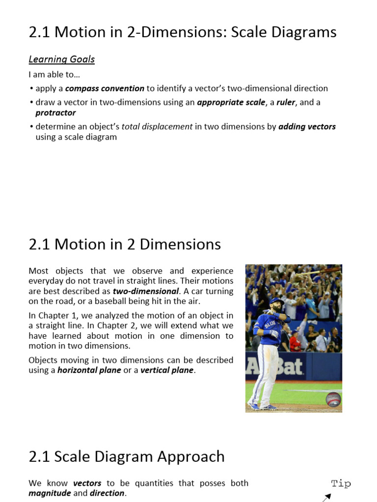 2.1 2D Motion - Scale Diagram Approach | PDF