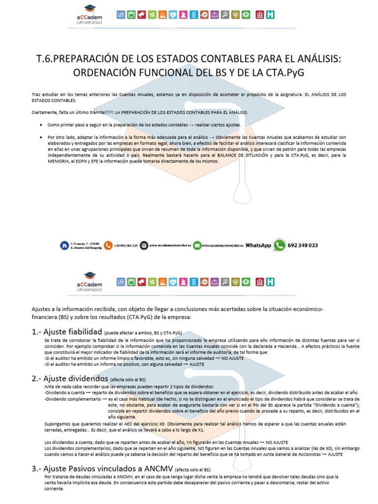 Tema 6 (Arreglado) | PDF | Estado financiero | Dividendo