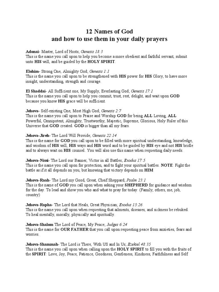 12 Names of God | PDF | Names Of God In Judaism | Forgiveness