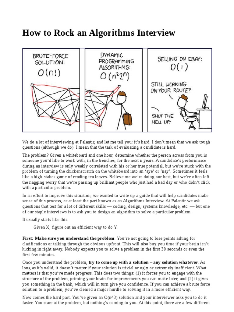 How To Rock An Algorithms Interview Pdf Algorithms And Data