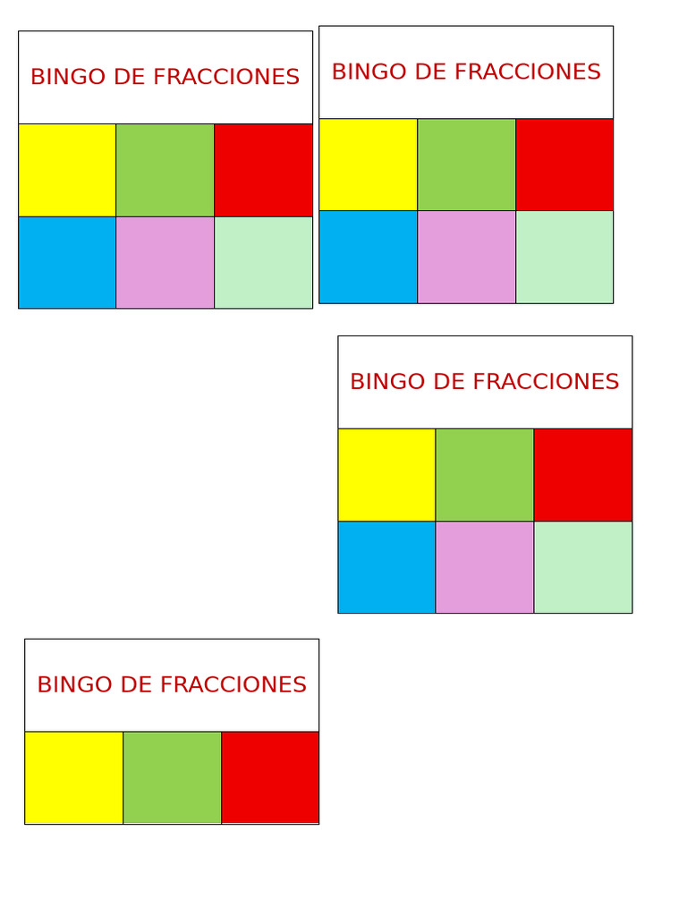 Bingo de Fracciones | PDF