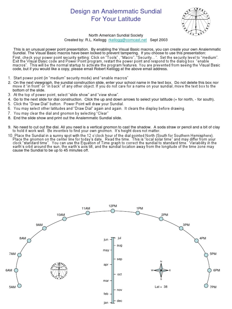 Make An Analemmatic Sundial | PDF | Sun | Solar System