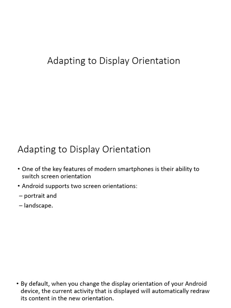 Adapting To Display Orientation | PDF | Android (Operating System ...