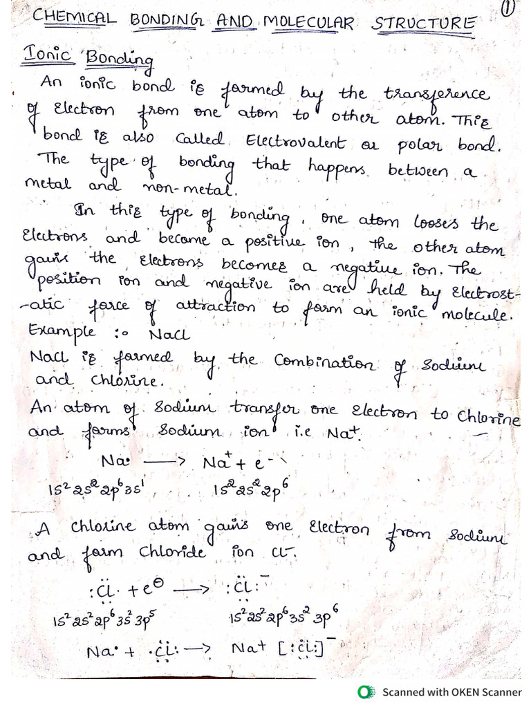 Chemical Bonding Notes | PDF