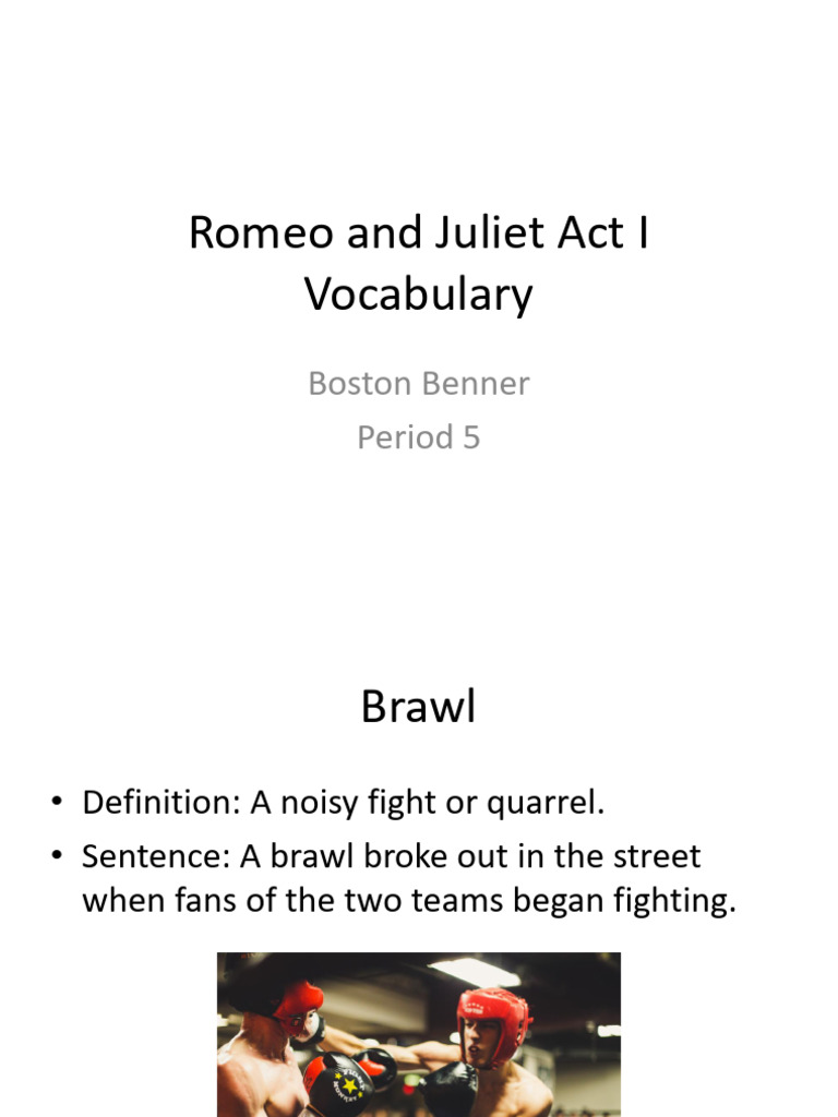 Romeo and Juliet Act I Vocabulary | PDF