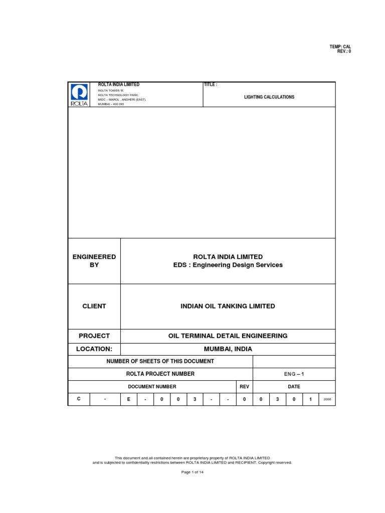 Lightning Calculation | PDF | Lighting | Architectural Elements