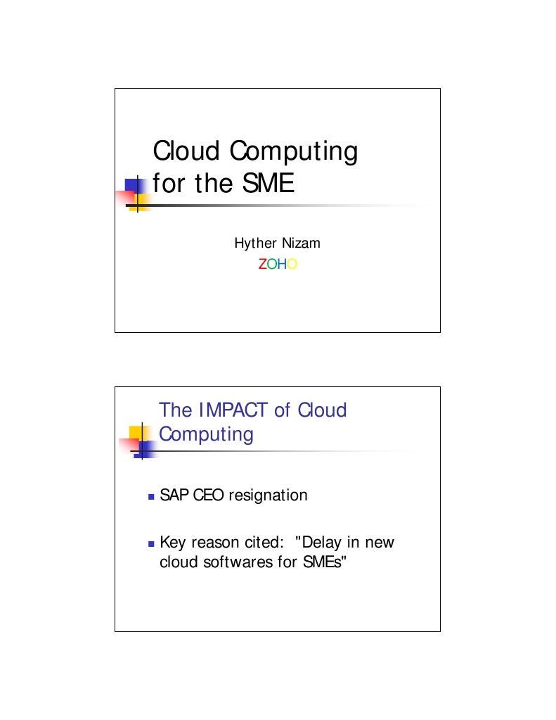 Cloud Computing For The SME | PDF | Software As A Service | Cloud Computing