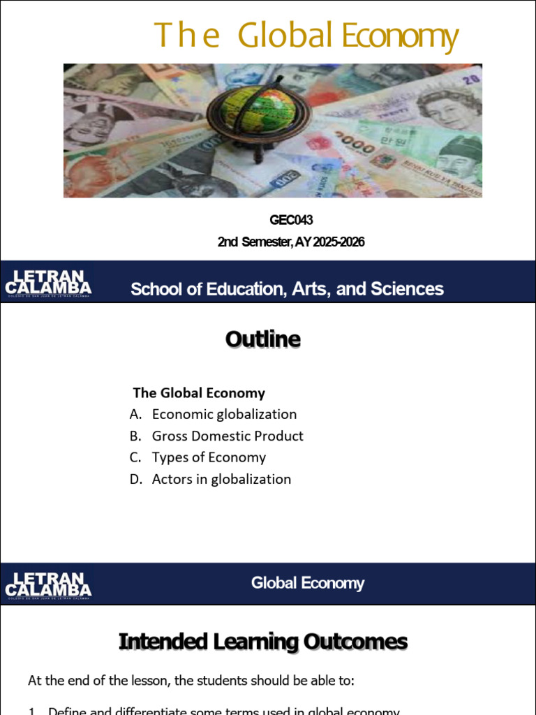 Lesson 2. Global Economy For Canvas | PDF | Non Tariff Barriers To ...