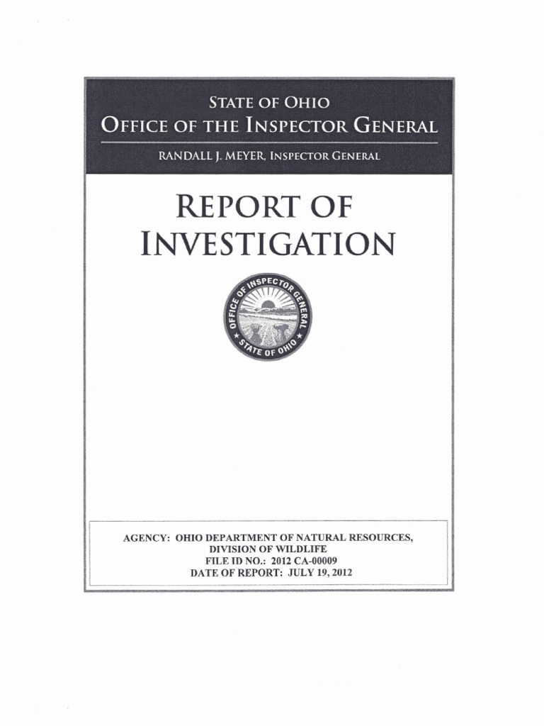 Office of The Inspector General: Report of Investigation 2012 CA-00009 ...