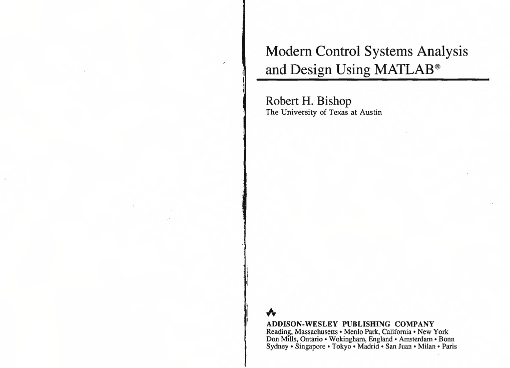 Modern Control Systems Analysis and Design Using Matlab | PDF