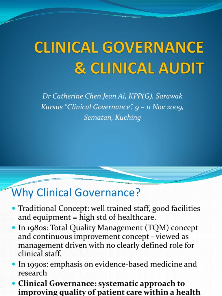 Clinical Governance & Clinical Audit | Health Care | Public Health