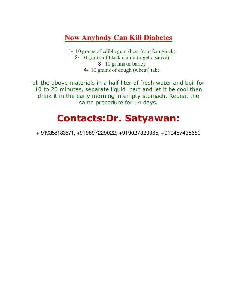 Now Anybody Can Kill Diabetes | PDF