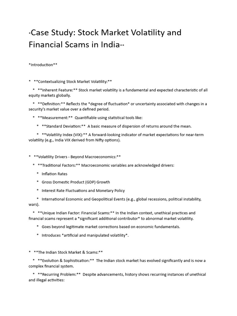 Stock Market Case Study | PDF | Vix | Volatility (Finance)