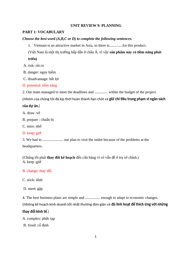 Unit Review 9-s Dich | PDF
