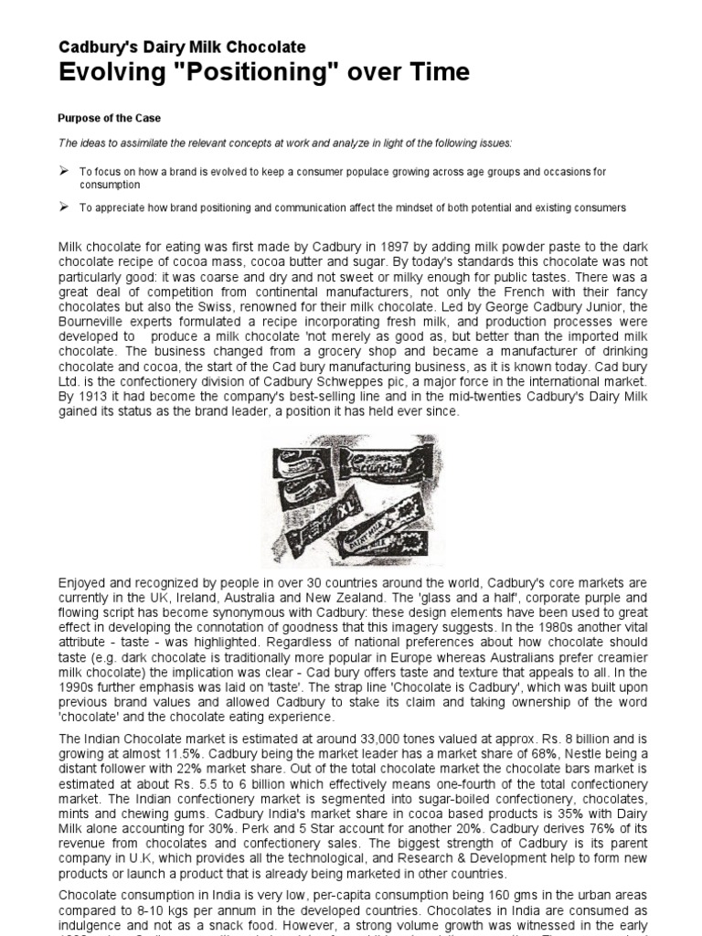 Evolution of Cadbury Dairy Milk Brand | PDF | Chocolate | Brand