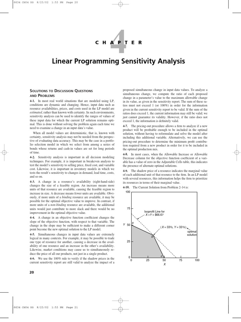 Linear Programming Pdf Sensitivity Analysis Linear Programming