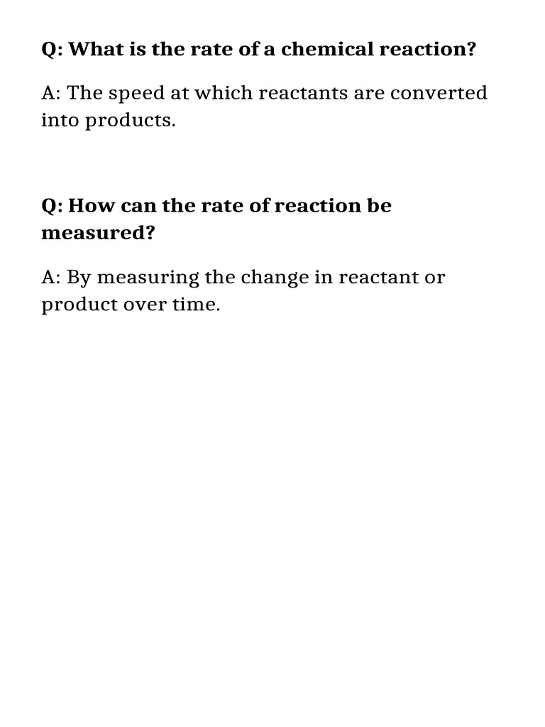 Rates of Reaction Flashcards | PDF